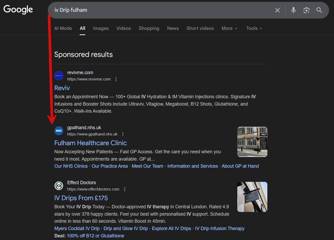 NHS Ads For “IV Drip” Searches Raise Questions Over Targeting